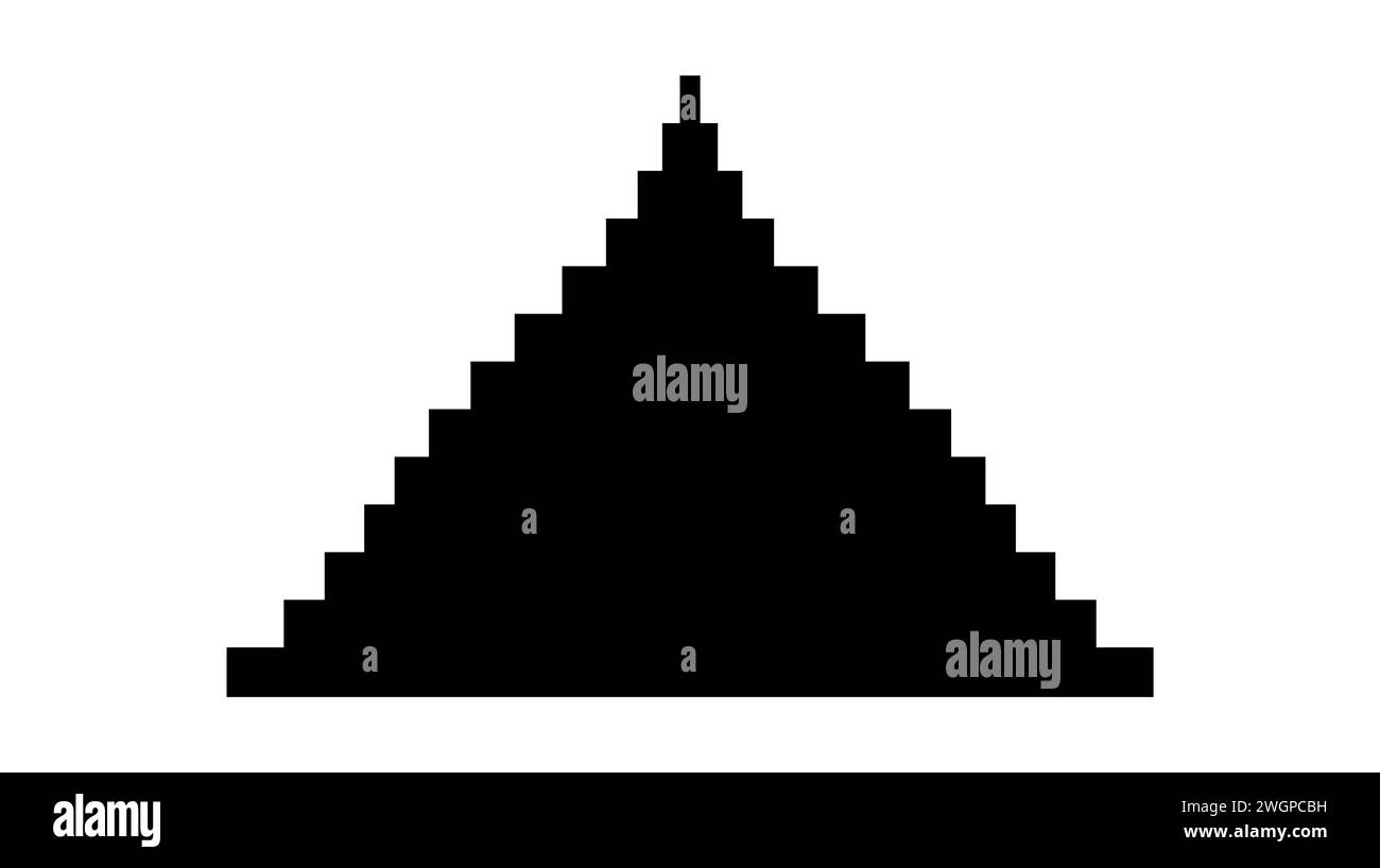 Pyramid consisting of horizontal rectangles. Black silhouette ...