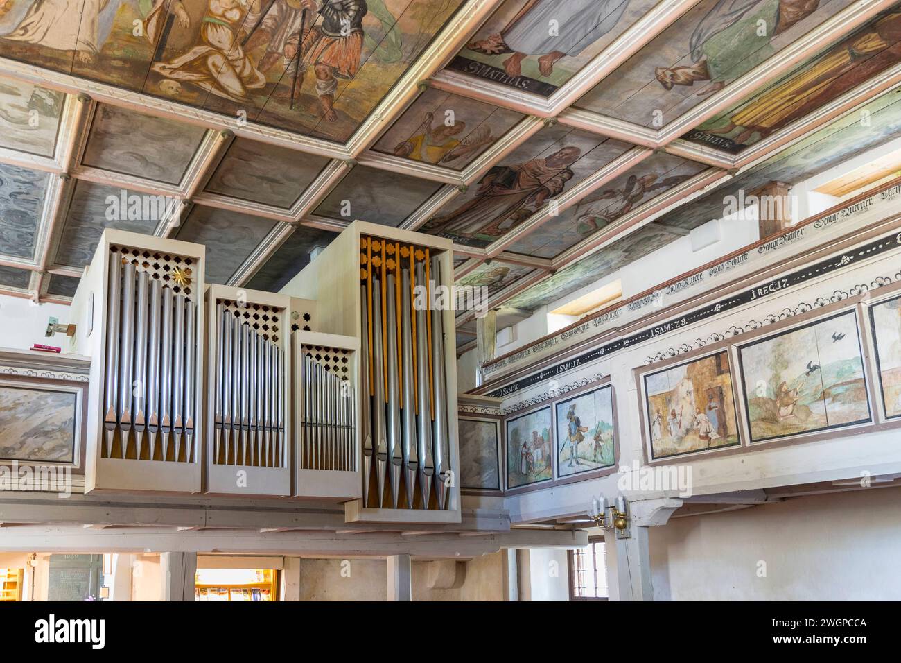 Innenansicht mit Orgel der Dorfkirche Schellerhau, Altenberg ...