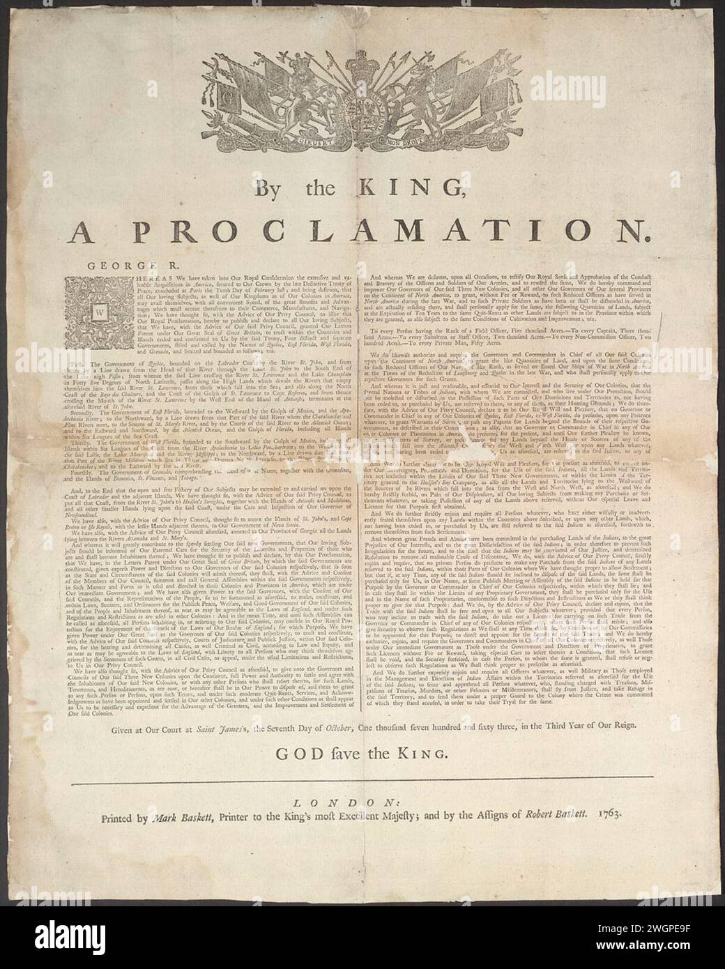 Royal proclamation 1763 hi-res stock photography and images - Alamy