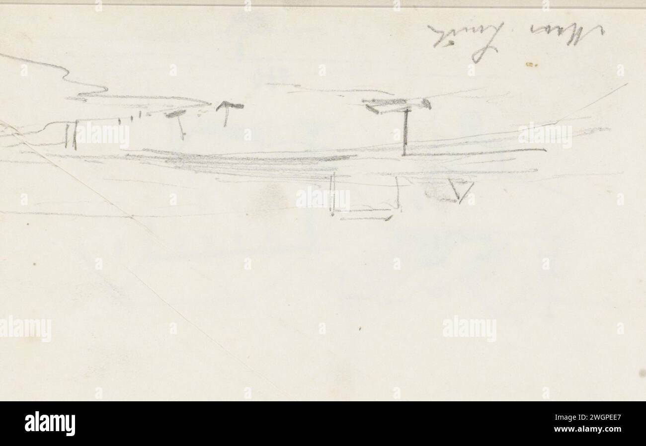 Boats on the Maas near Liège, 1840 - 1841 Leaf 33 Verso from a ...