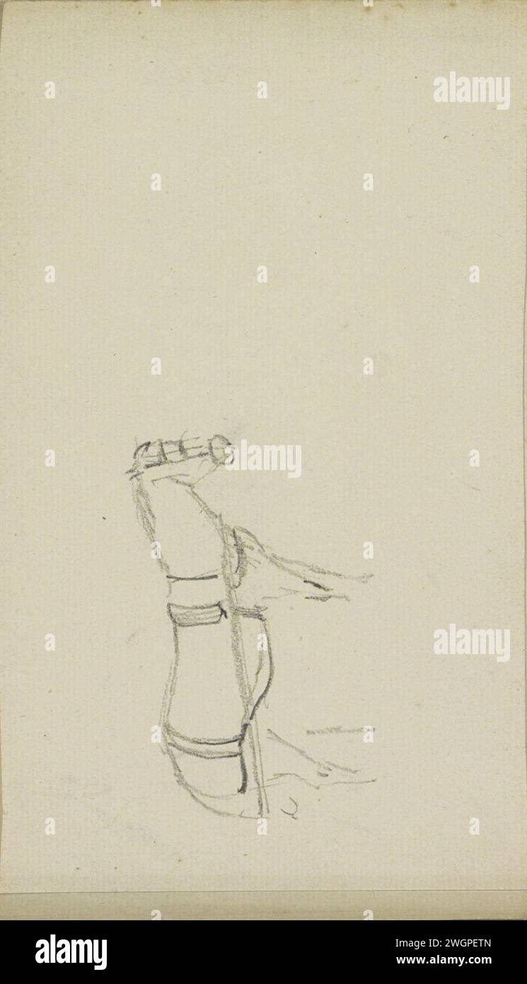 Horse with horse harness, Adrianus Everssen, c. 1828 - 1897 drawing ...