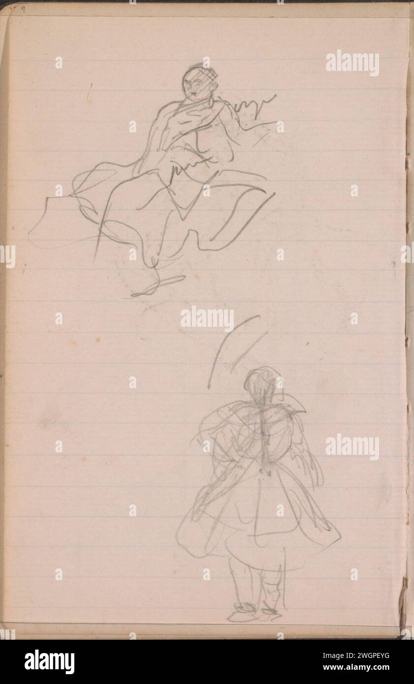 Figure Studies, 1897 - 1898 Two figures, one in front and one on the ...