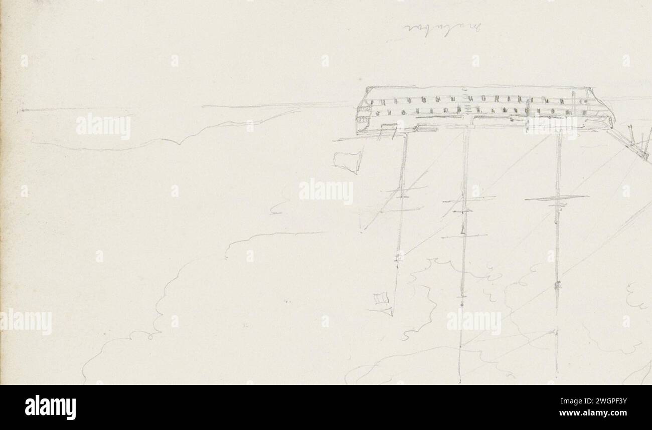 Sailing ship for the Malabarkust, c. 1841 - c. 1865 Page 76 from a ...