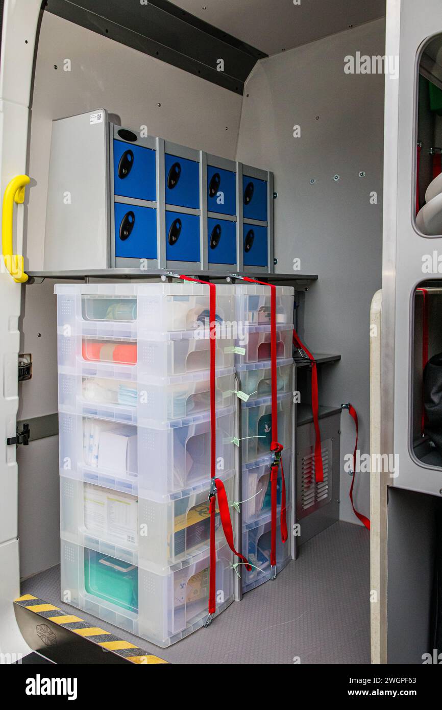 Interior of St John Community Support Unit ambulance Stock Photo - Alamy