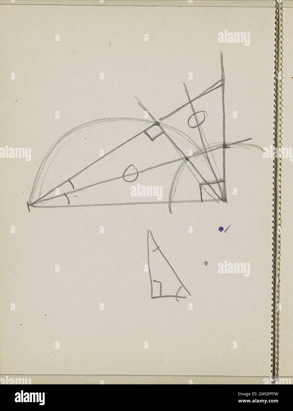 Mathematician triangles, 1906 - 1945 Leaf 48 Verso from a sketchbook ...