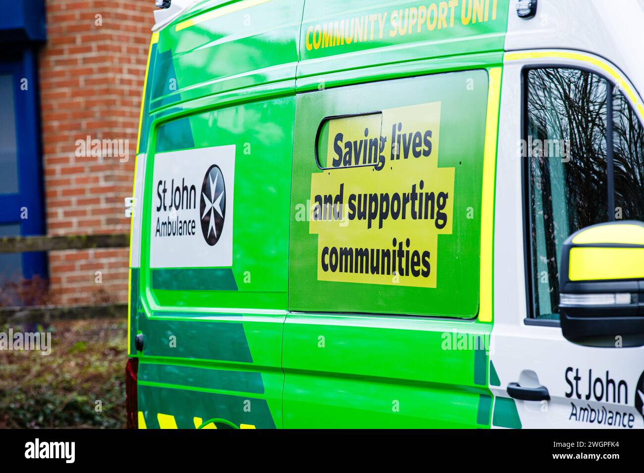 Exterior view of St John Community Support Unit ambulance Stock Photo ...