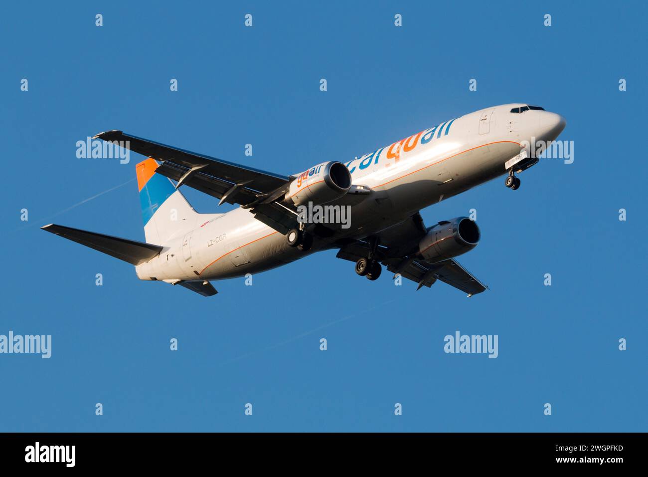 Cargo Air Boeing 737-448(SF) on finals for runway 31. Operating a DHL ...