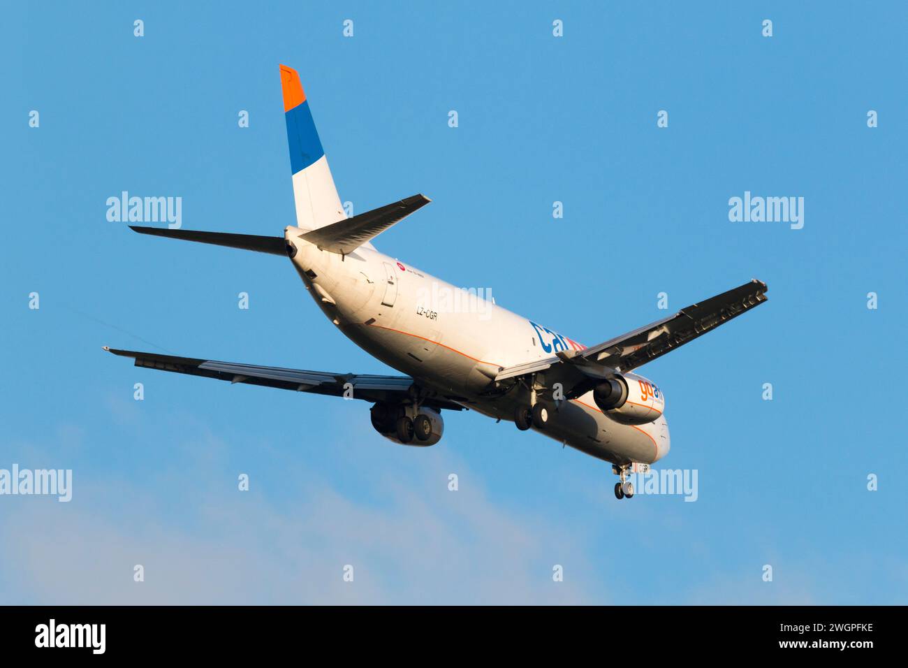 Cargo Air Boeing 737-448(SF) on finals for runway 31. Operating a DHL ...