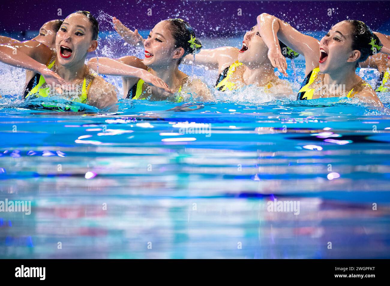 Doha, Qatar. 06th Feb, 2024. Athletes of Japan team compete in the ...