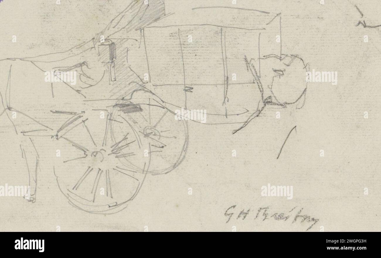 Carriage with coachman, 1873 - c. 1903 drawing Brussels (possibly ...
