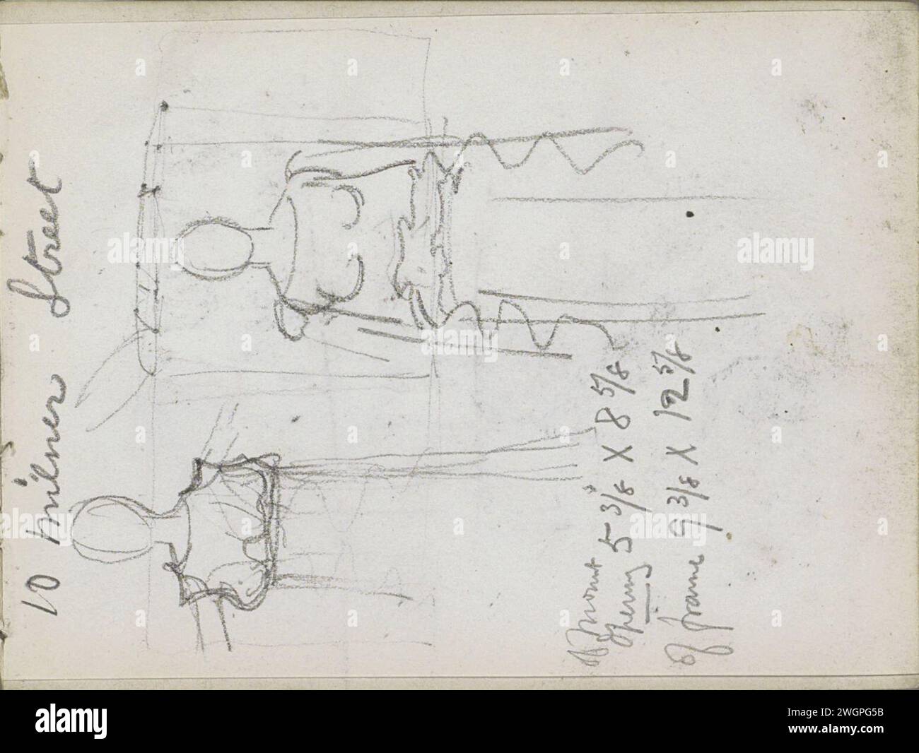 Two female figures, possibly mannequins, in dresses, 1874 Page 4 Recto ...