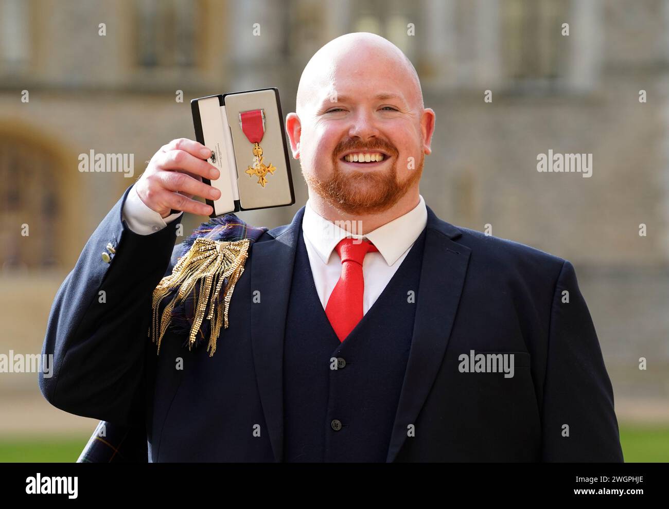 Operatic Tenor Nicholas Spence (Nicky Spence) after being made an Officer of the Order of the ...