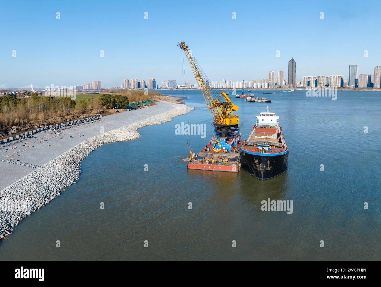 Wuhu. 23rd Jan, 2024. An aerial drone photo taken on Jan. 23, 2024 ...