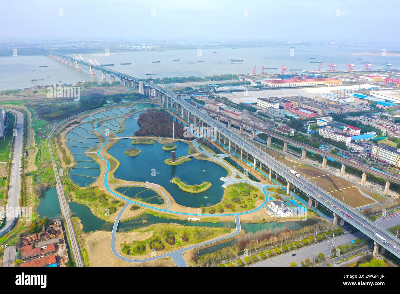 Wuhu. 25th Oct, 2022. An aerial drone photo taken on Oct. 25, 2022 ...