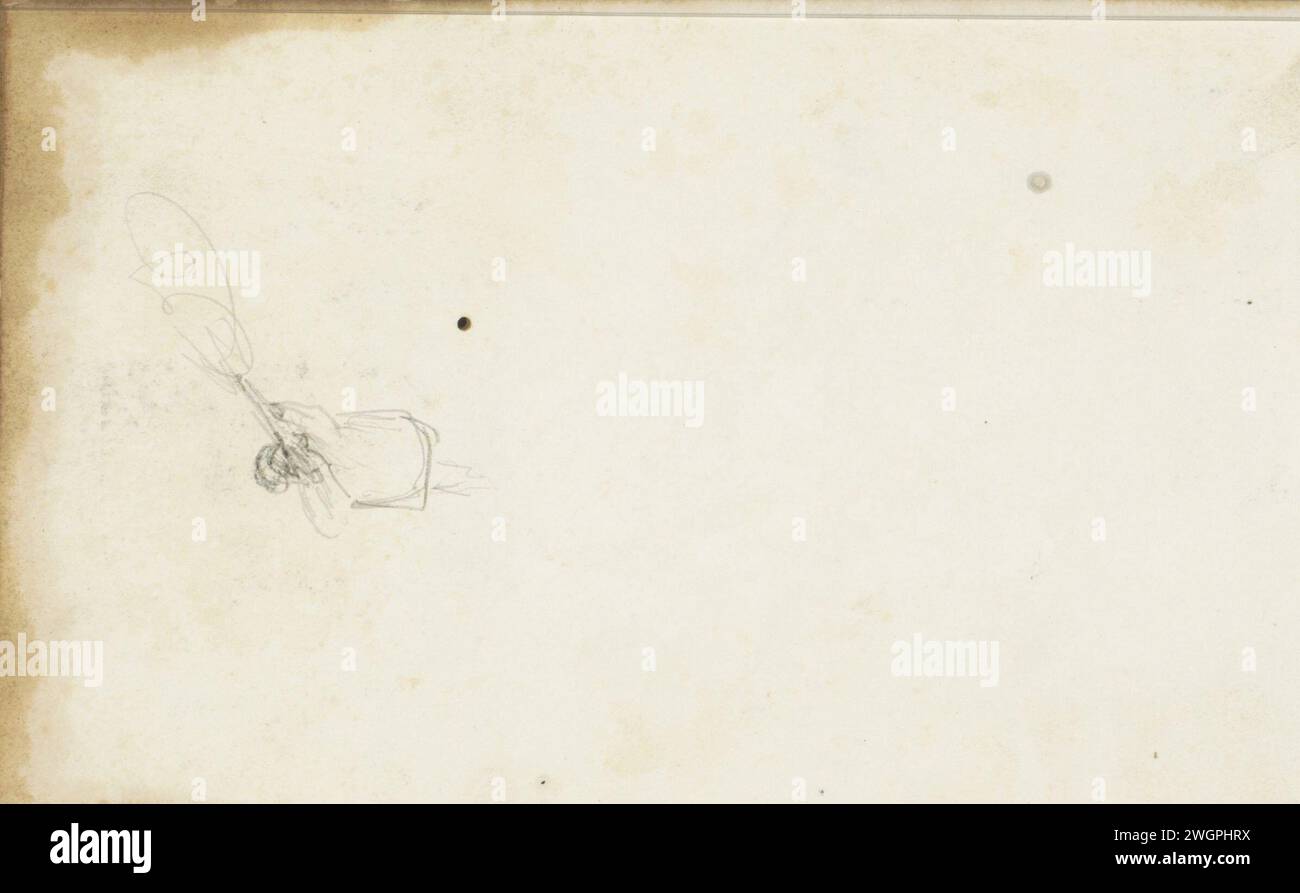 Figure with a shotgun, 1840 - 1841 Page 5 Verso from a sketchbook with ...