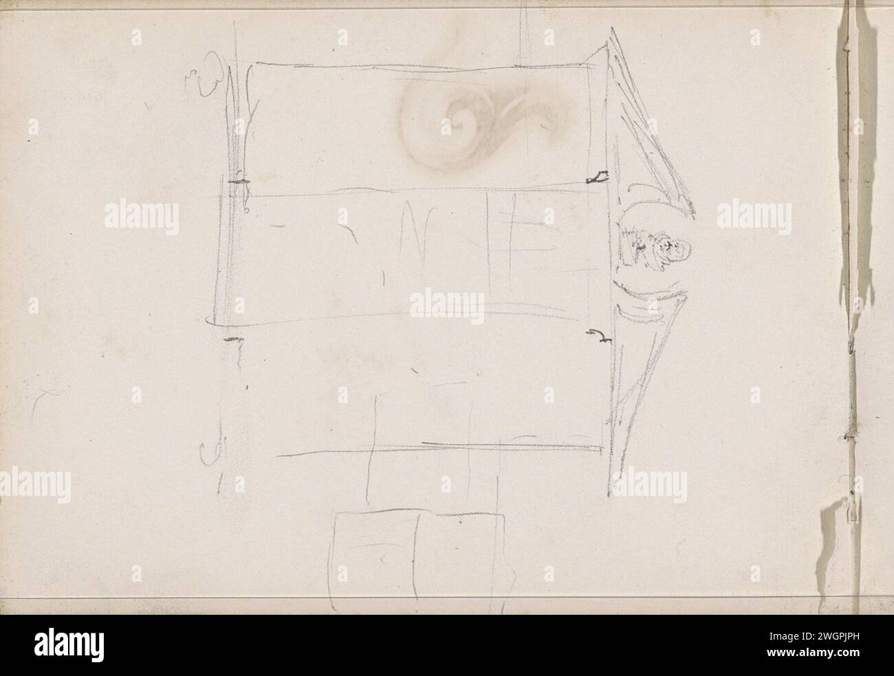 Facade of a building with a bust on the pediment, 1877 - 1880 Leaf 24 ...