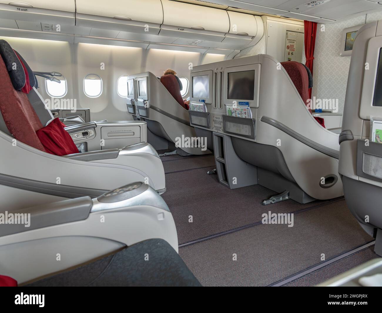 Jakarta, Indonesia - October 21, 2017: Business Class interior of ...