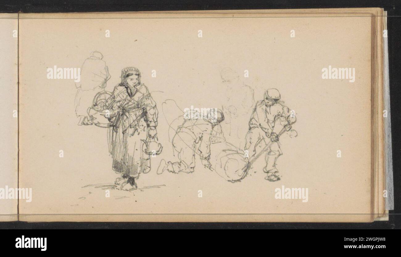 Figures in different postures, Cornelis Springer, c. 1860 - c. 1866 ...