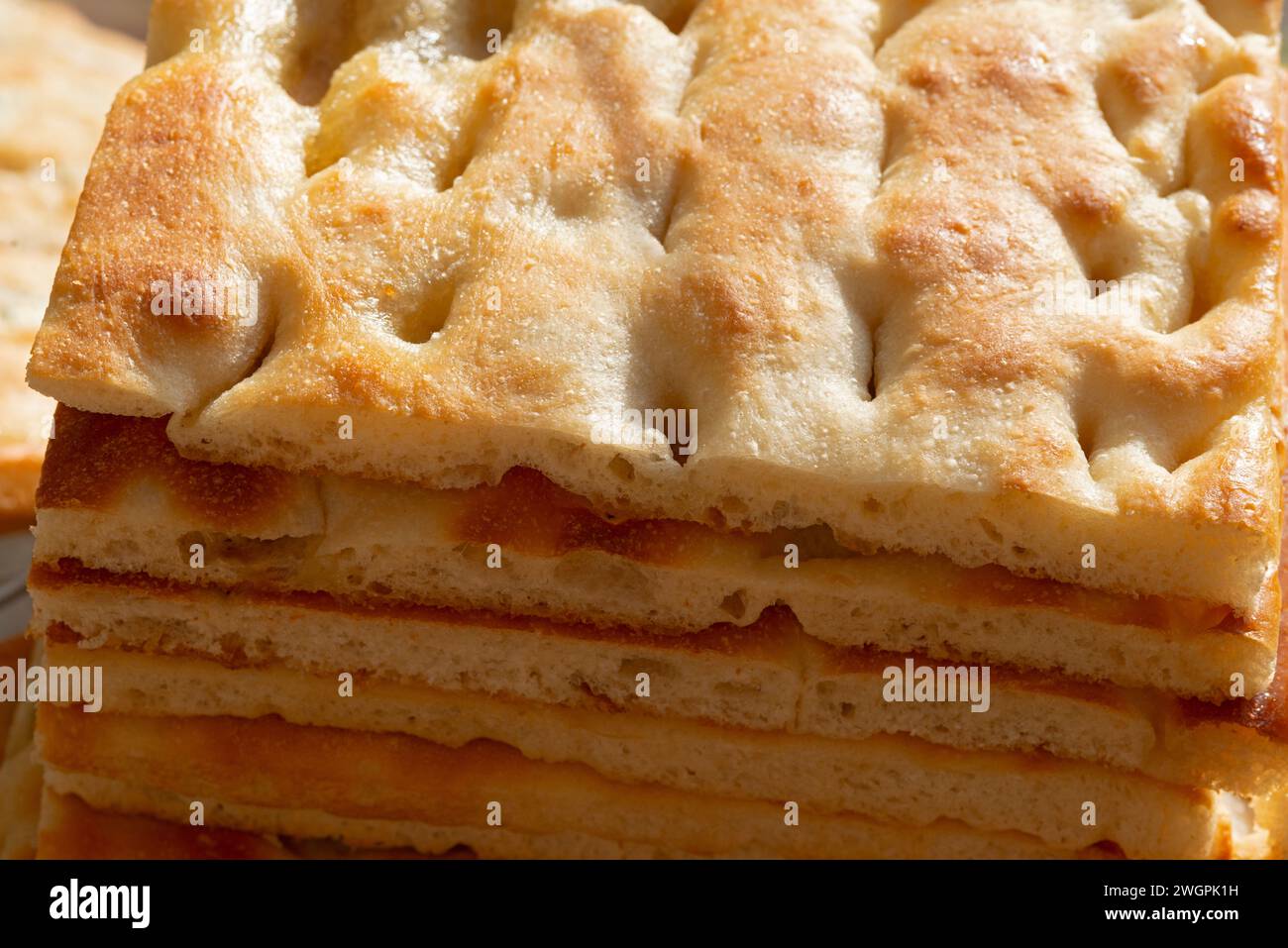 Ligurian Focaccia Bread Stock Photo - Alamy