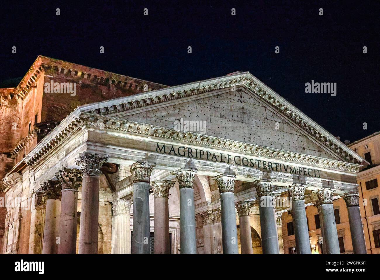 Italy, Rome - November 26, 2023: Pantheon Illuminated at night ...