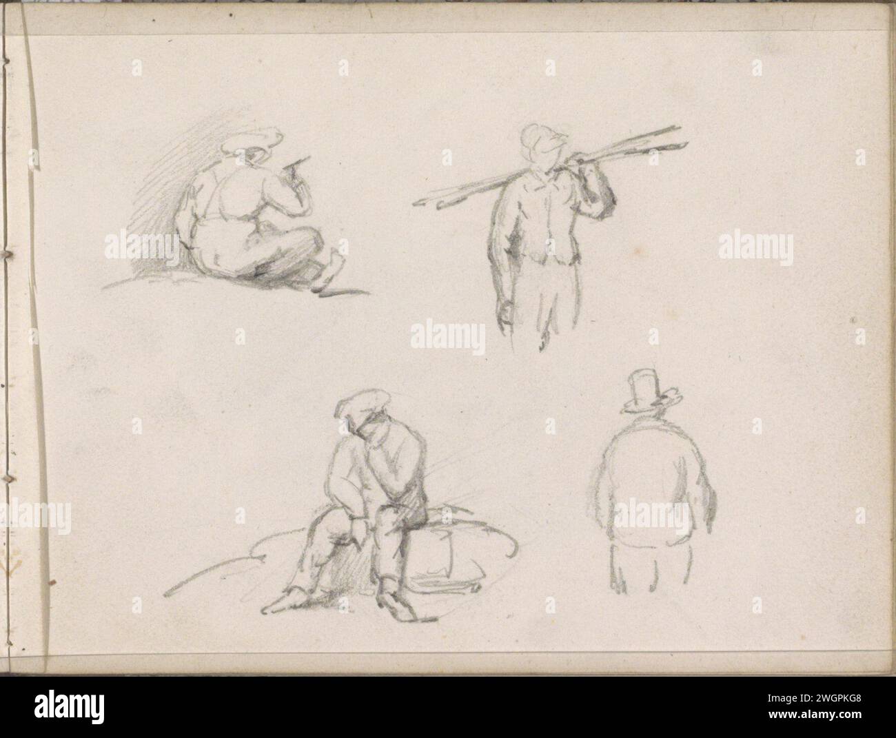 Study sheet with four men in different postures, 1834 - 1906 Page 10 ...