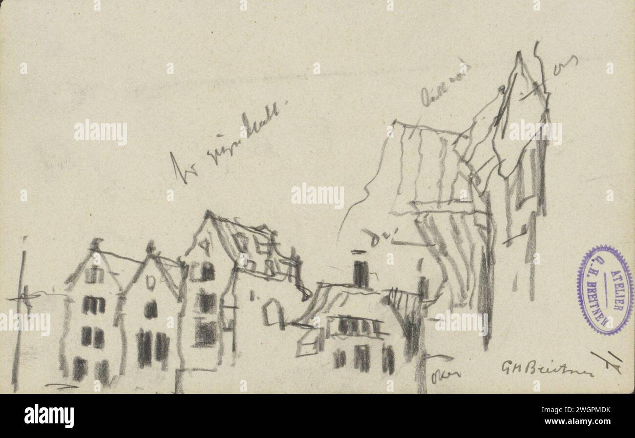 View of warehouses in Amsterdam, possibly on the western islands, 1912 ...