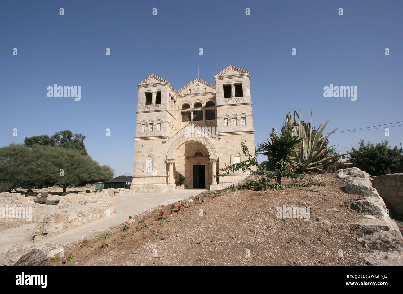 Franciscans monastery (Basilica of the Transfiguration) at the mount ...