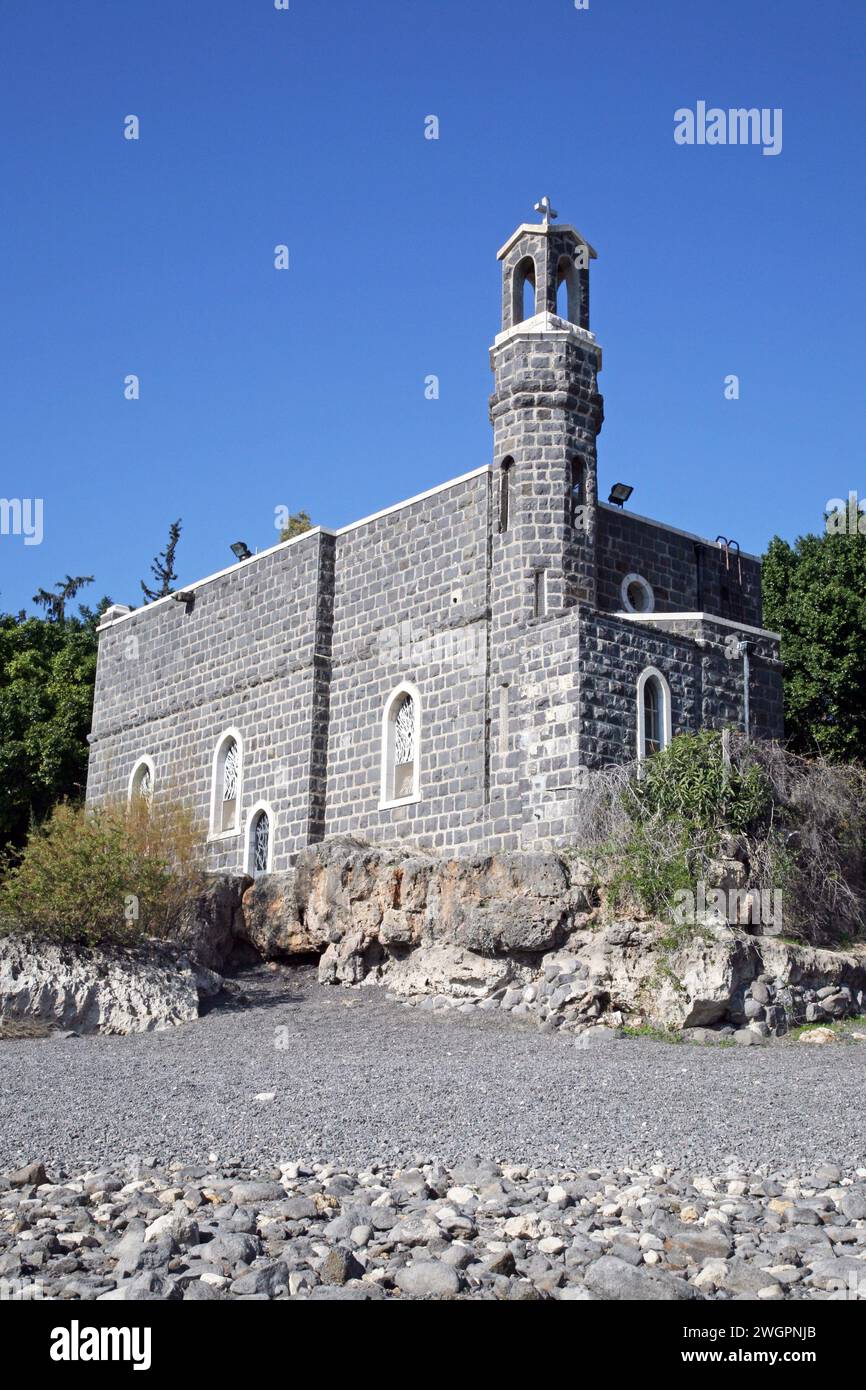 Church of the Primacy of St Peter, Sea of Galilee, Tabgha, Israel Stock ...