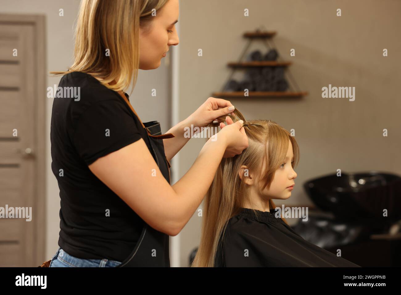 Pigtail braiding woman hi-res stock photography and images - Alamy