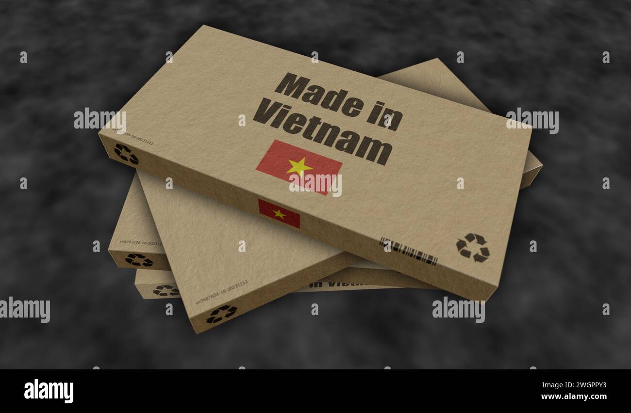 Made in Vietnam box production line. Manufacturing and delivery ...