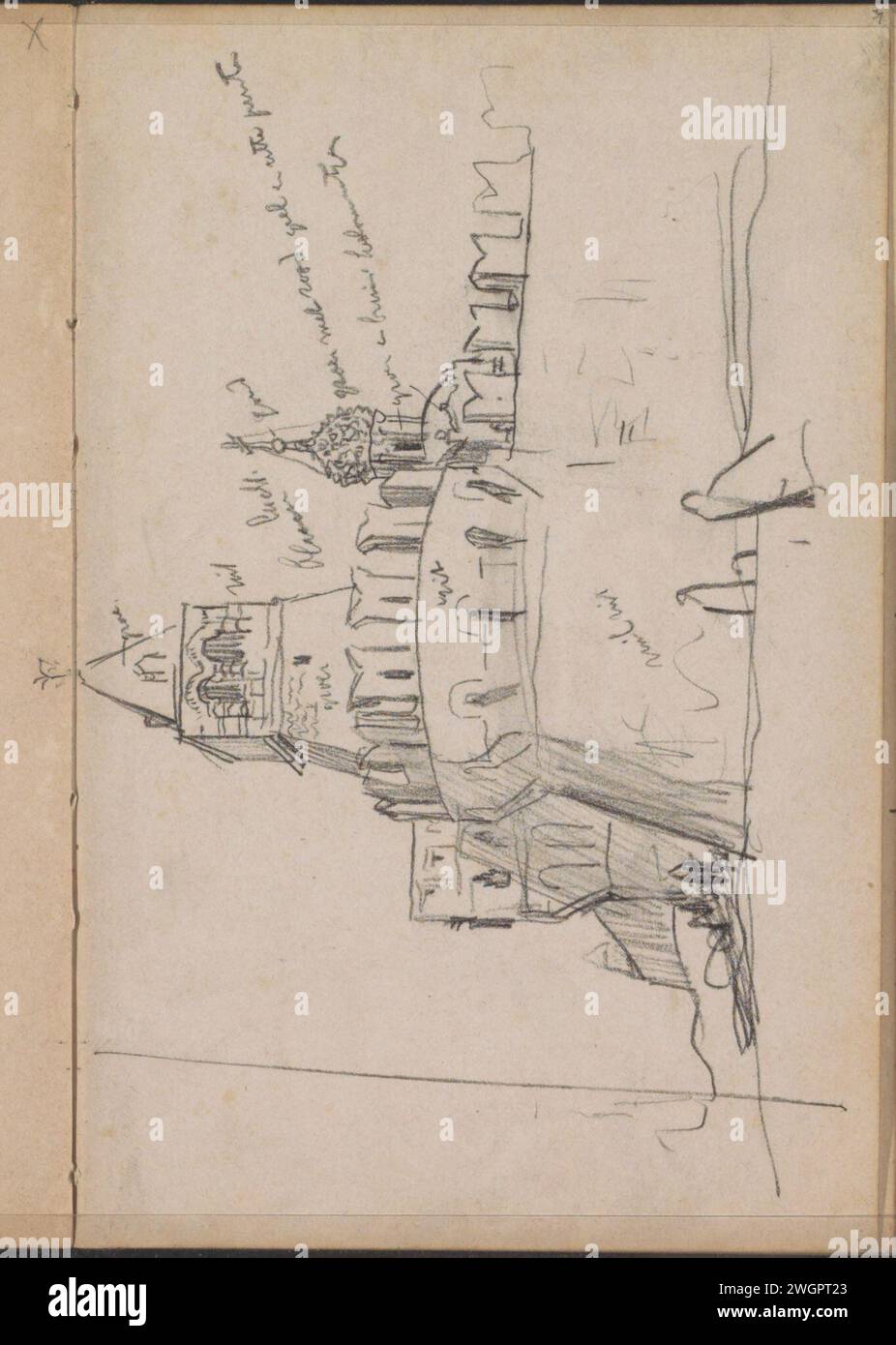 Defense wall with a tower, 1896 Possibly part of the wall around the ...