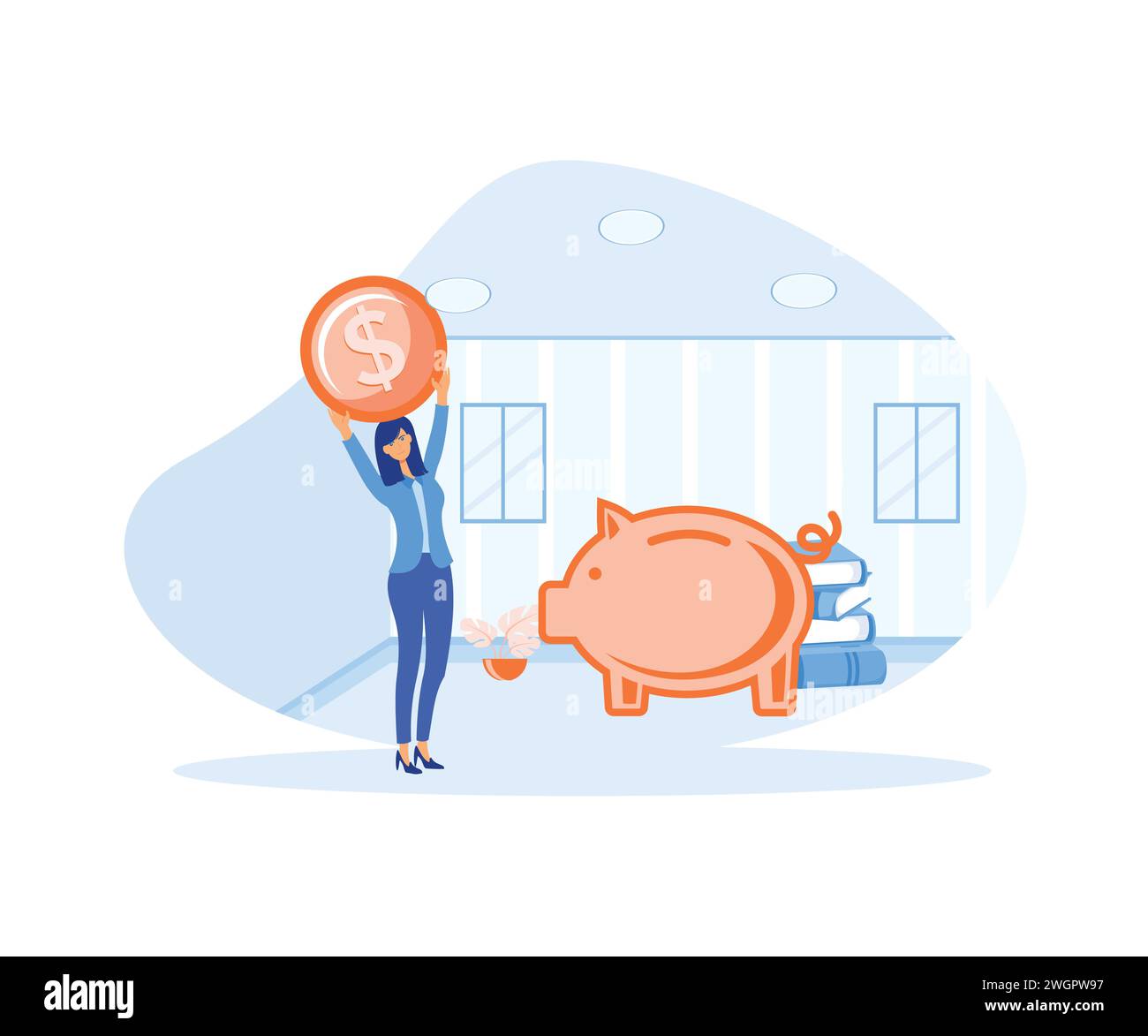 Saving money women hand Stock Vector Images - Alamy