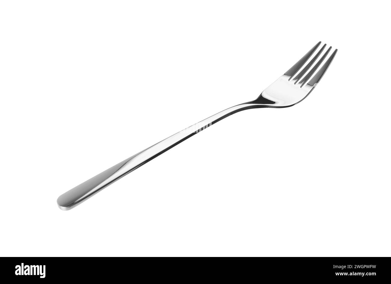 One shiny silver fork isolated on white Stock Photo - Alamy
