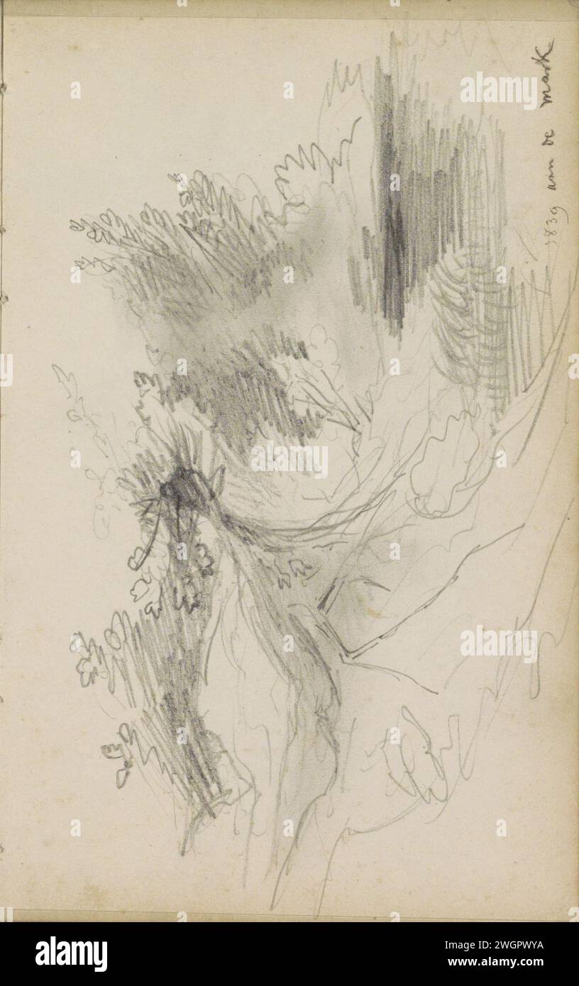Shore of the river Mark, 1839 Leaf 37 Recto from a sketchbook with 73 ...