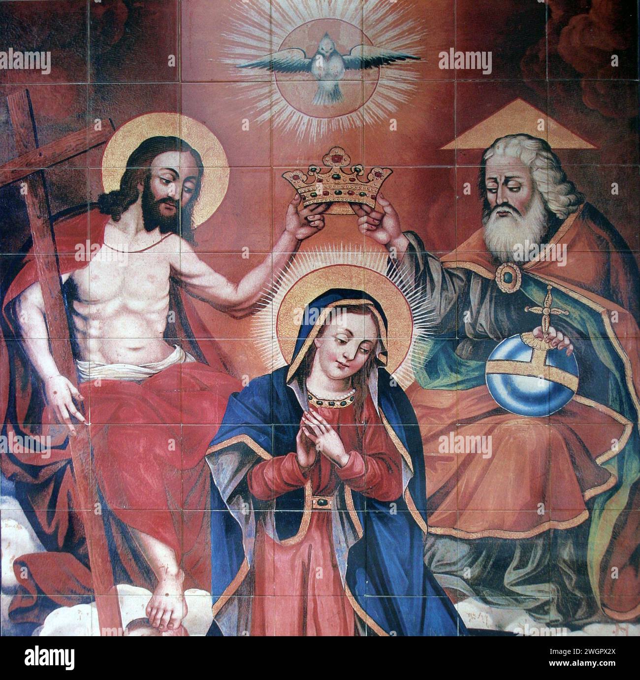 The tiled coronation of the Virgin Mary at the tomb of Patriarch ...