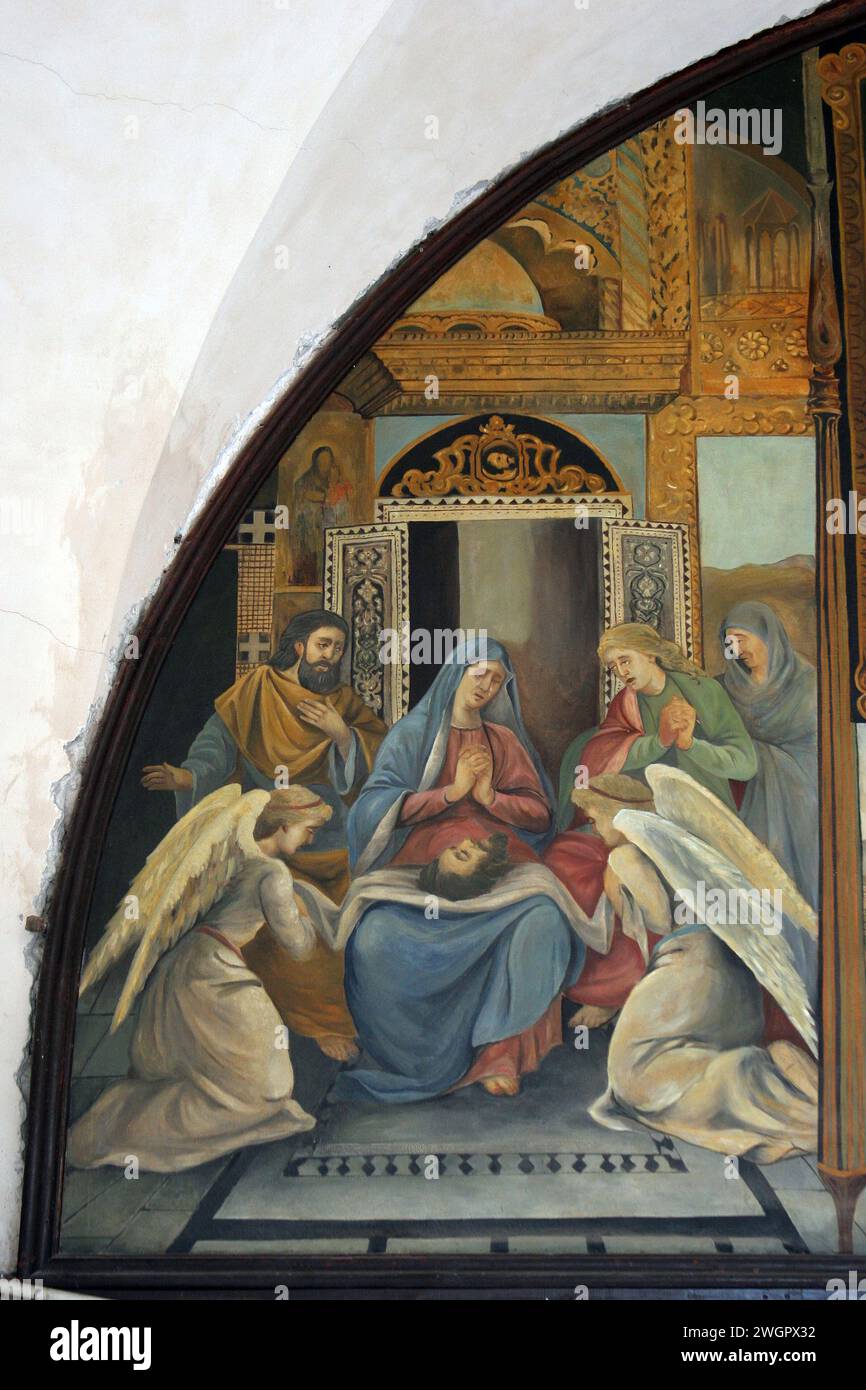 Virgin Mary with head of St James the Great, in entrance to the ...