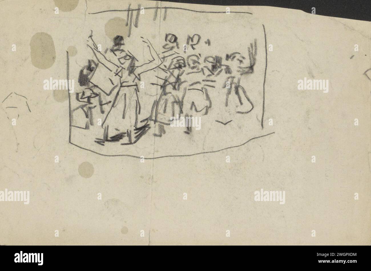 Women and children, c. 1886 - 1923 drawing Possibly a composition study ...
