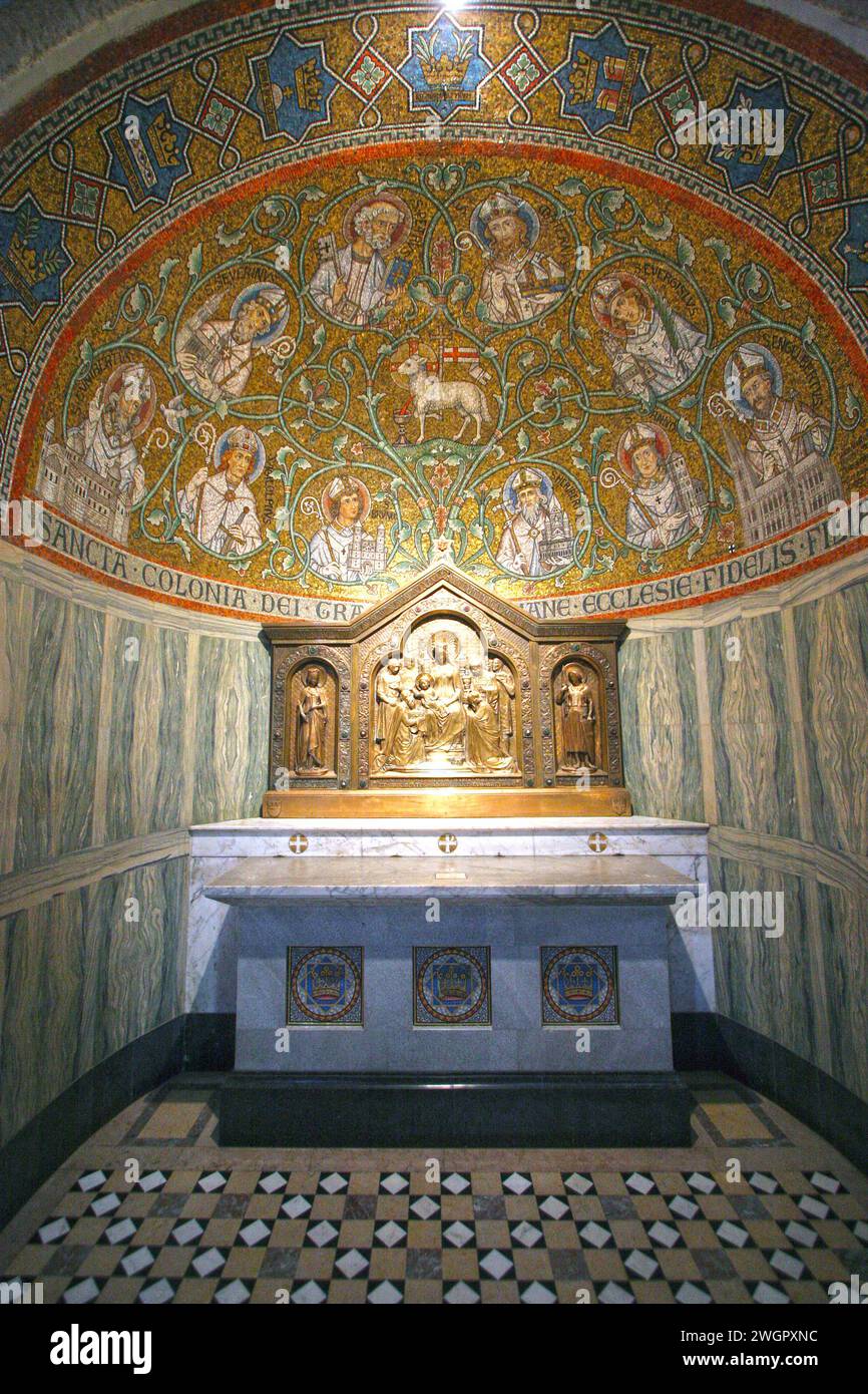 Mosaic of Agnus Dei the Lamb of God among the saints inside the Church ...