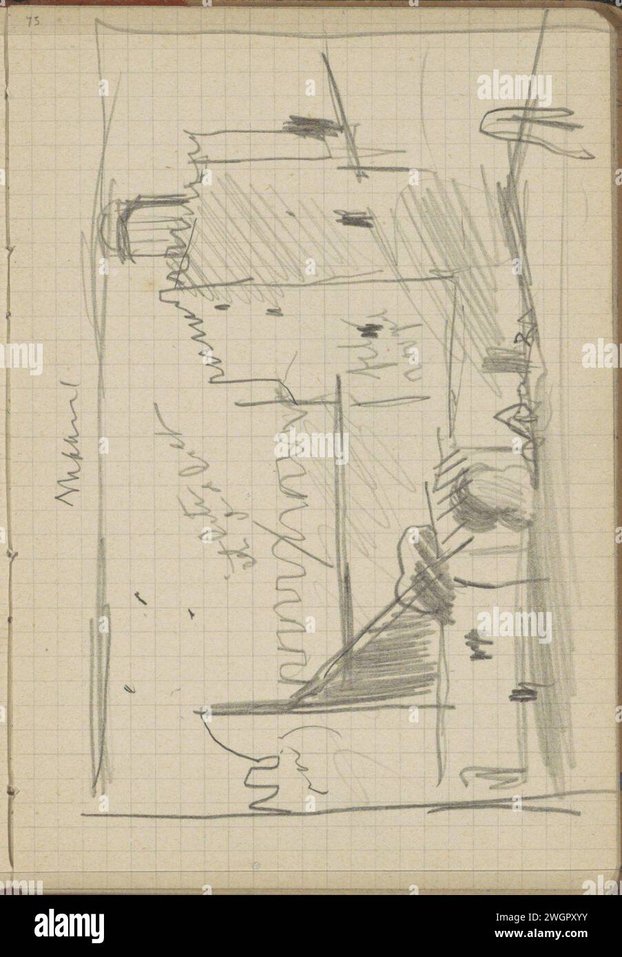 Building and tower with tilting, 1909 Possibly a mosque. Page 73 from a ...