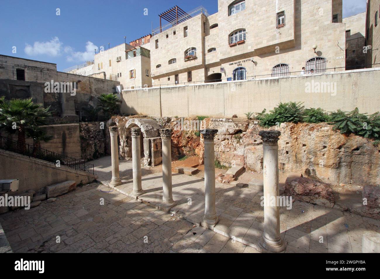 The Cardo main street in the Ancient Roman city in Jerusalem, Israel ...