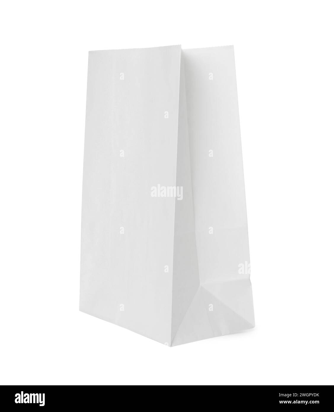 One open paper bag isolated on white Stock Photo - Alamy