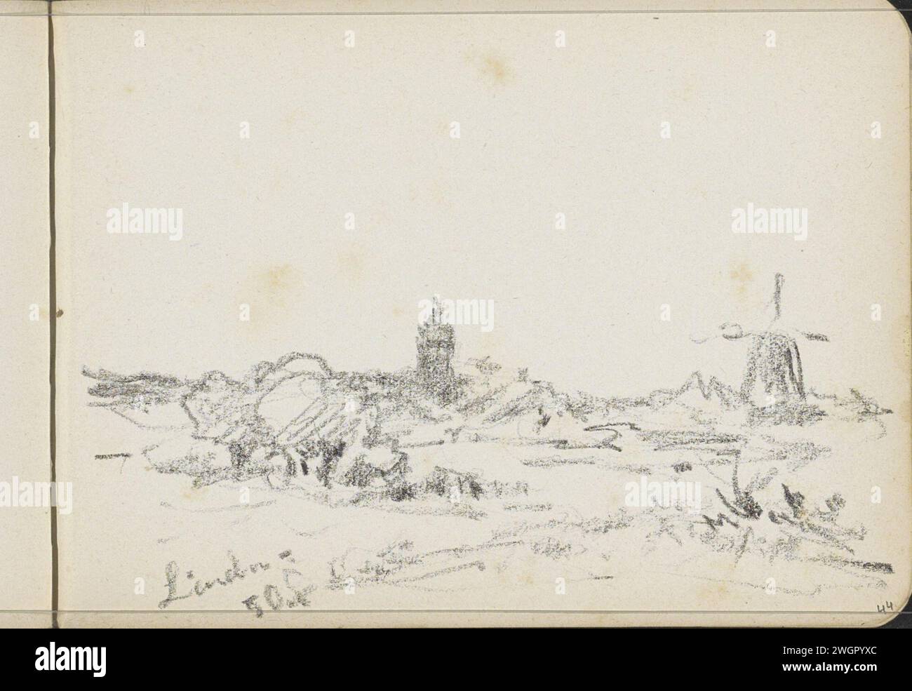 View of Lienden, 1866 - 1922 Page 44 Recto from a sketchbook with 44 ...