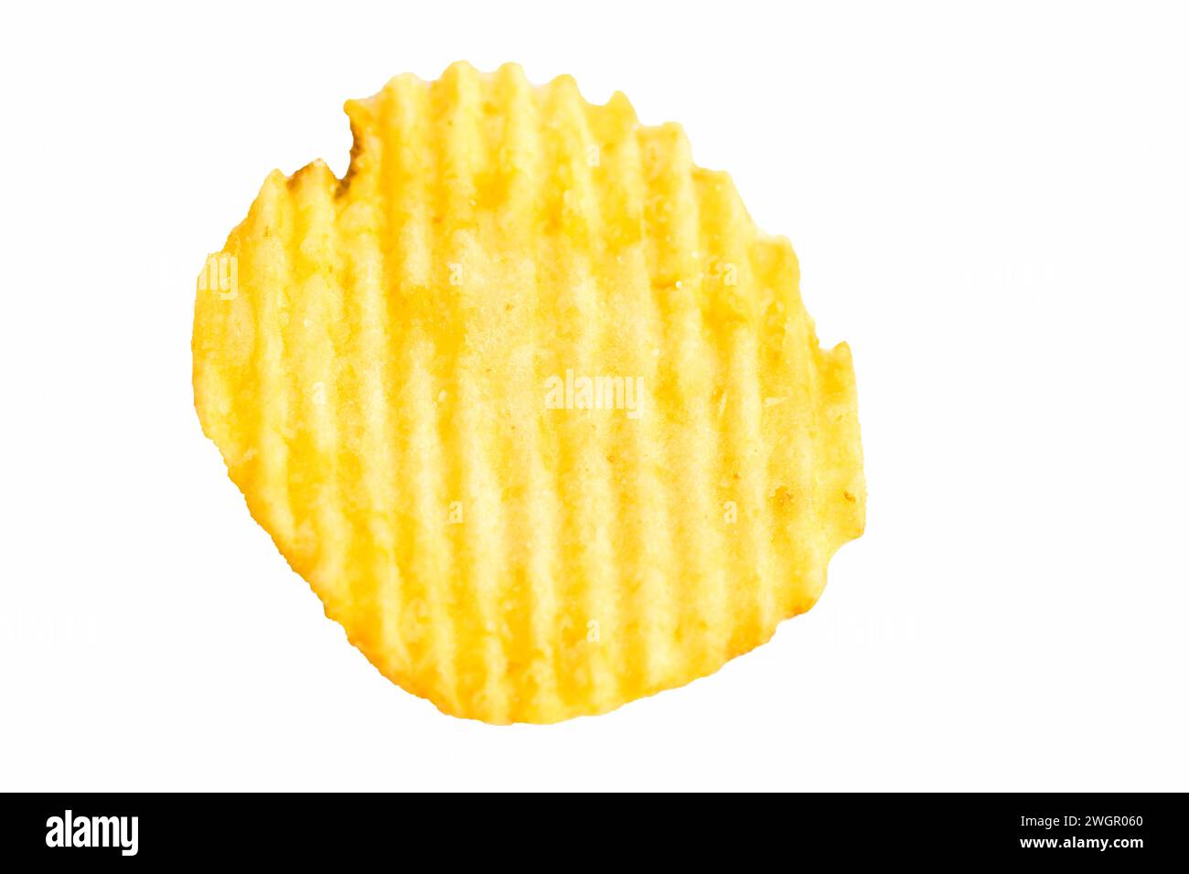 Ribbed Potato Chips or crisps isolated on a white background Stock ...