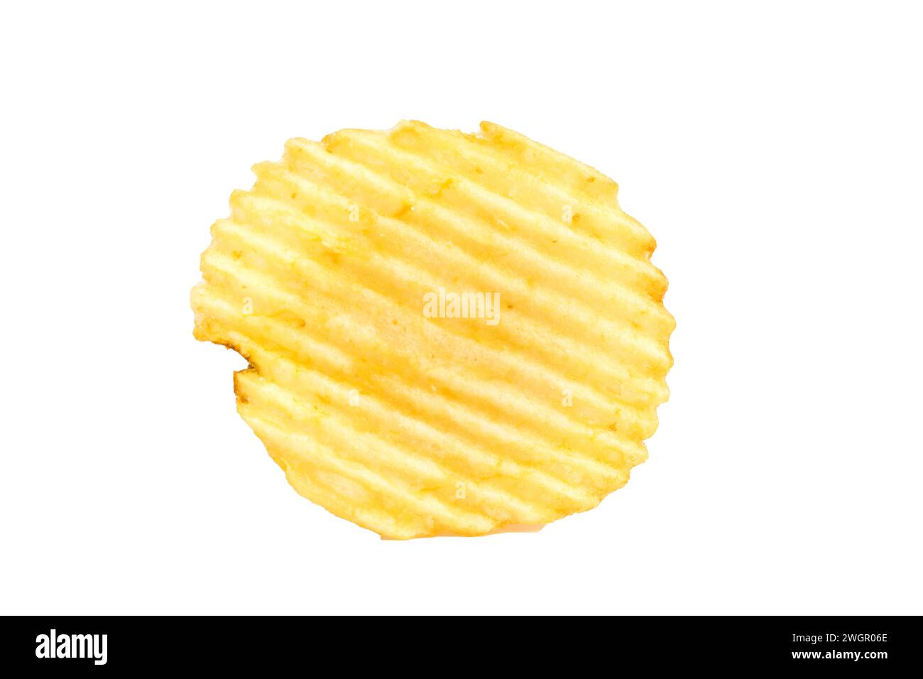 Ribbed Potato Chips or crisps isolated on a white background Stock ...