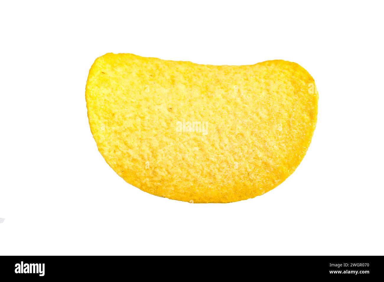 A single potato chip or crisp isolated on a white background Stock ...