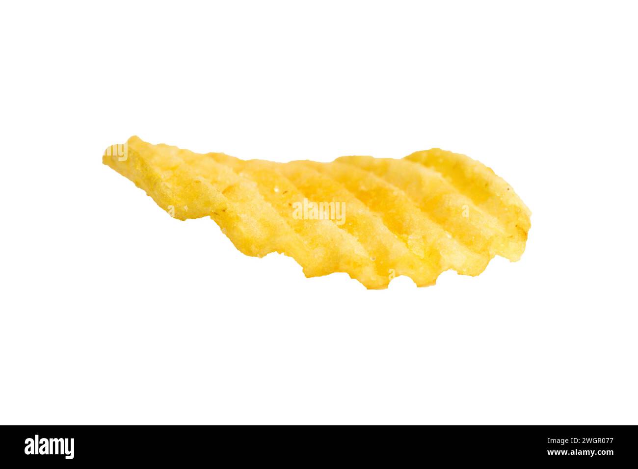 Ribbed Potato Chips or crisps isolated on a white background Stock ...
