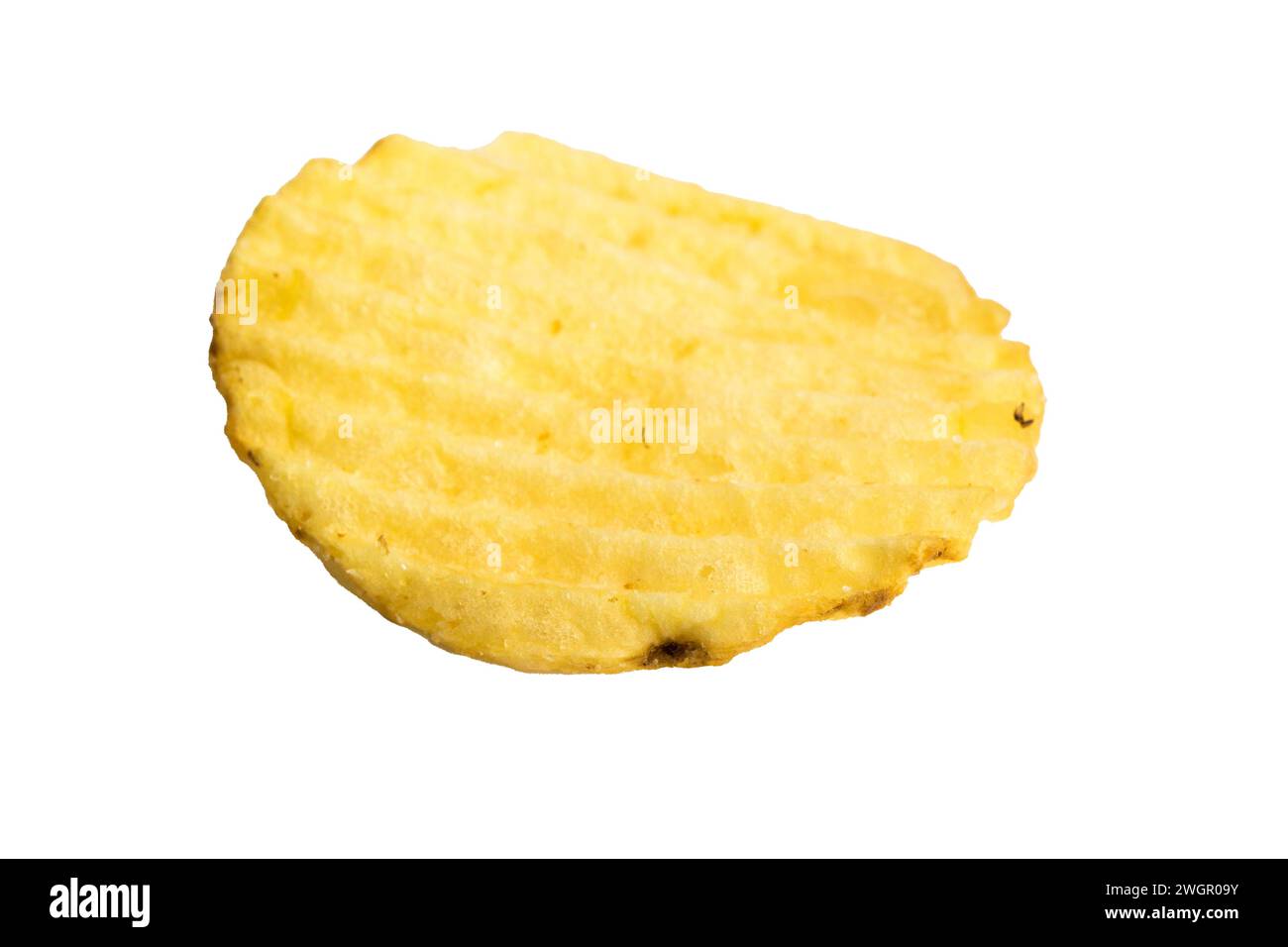 Ribbed Potato Chips or crisps isolated on a white background Stock ...