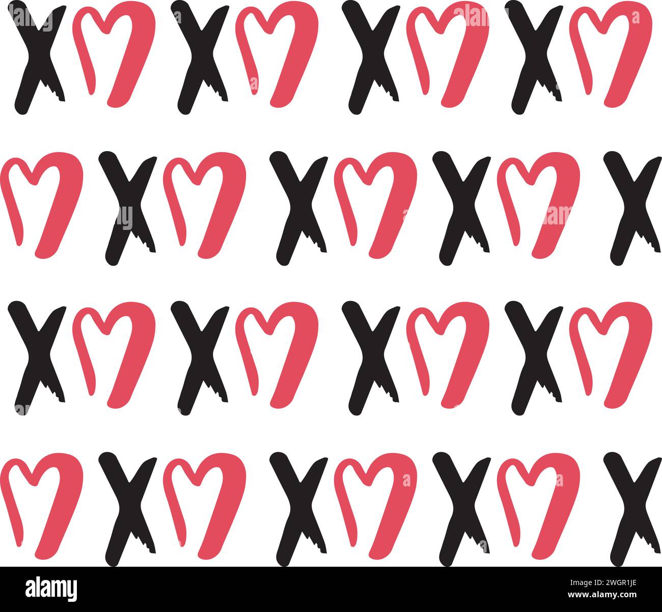 Vector seamless pattern of xoxo lettering Stock Vector Image & Art - Alamy