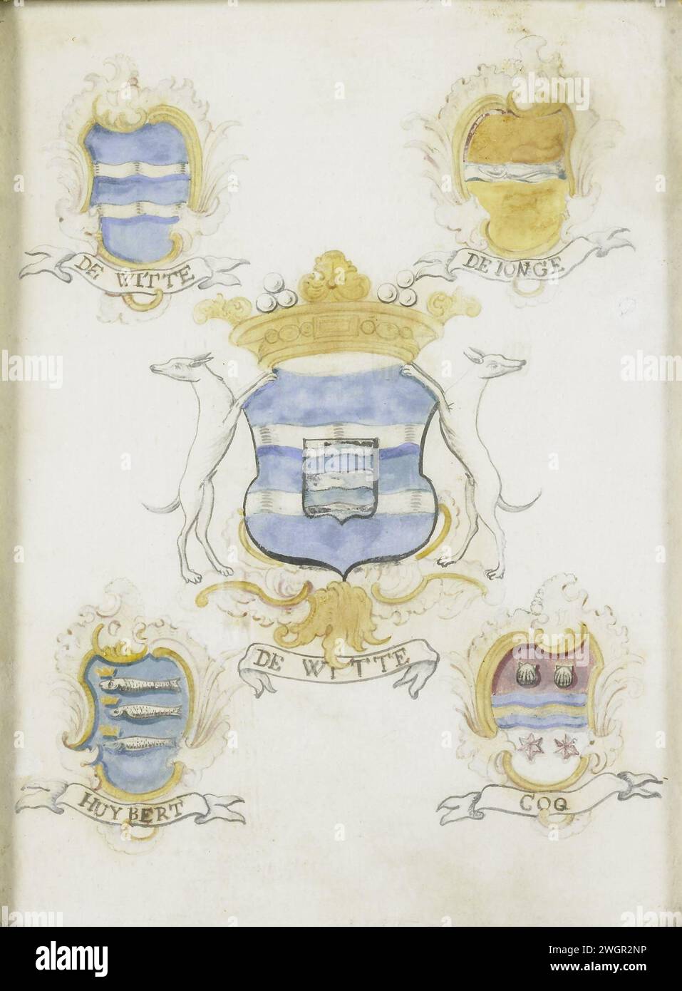 The coat of arms of Jacob de Witte, father of Laurens Jacobsz de Witte ...