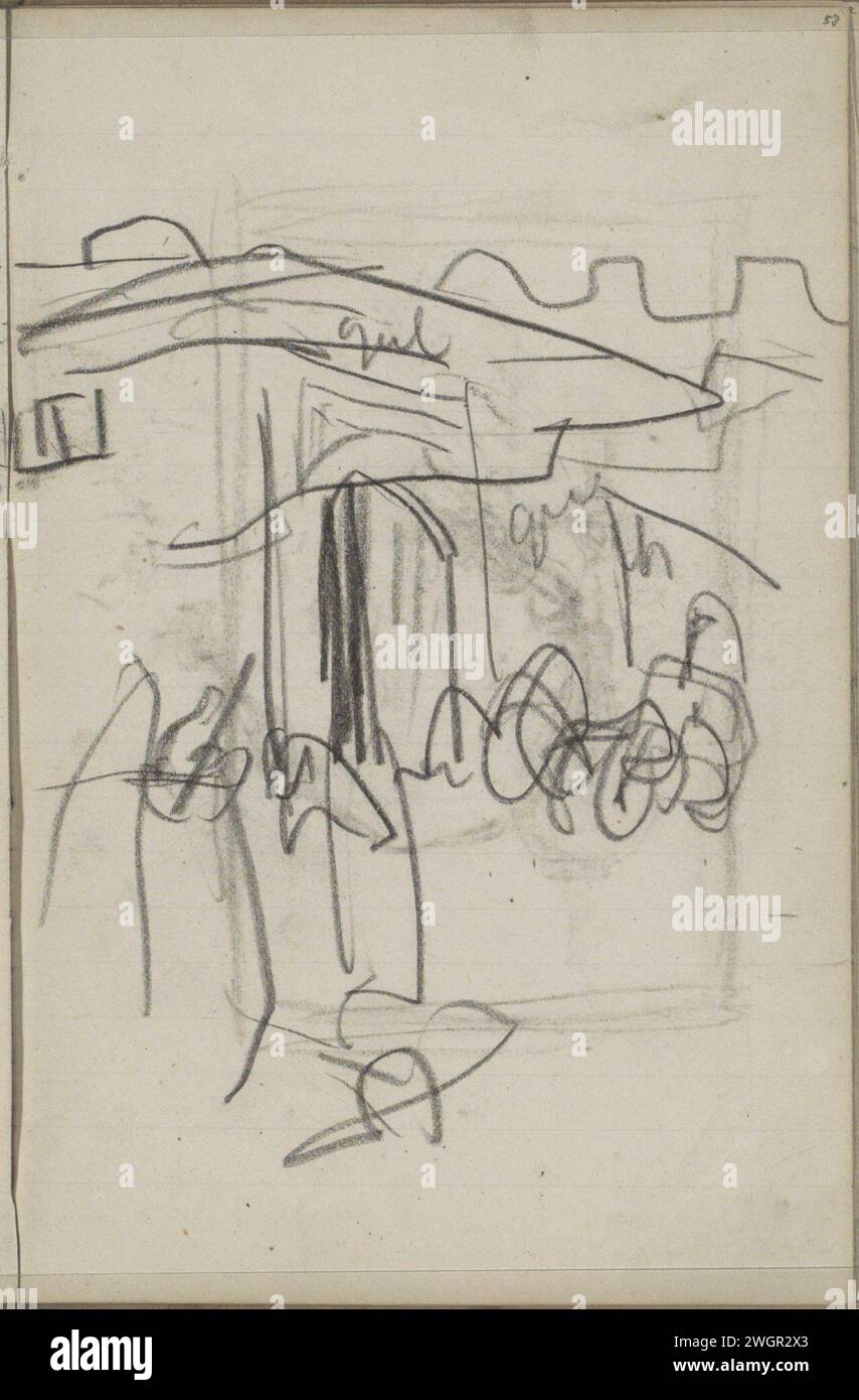 Figures for a building with tilting, 1888 Page 58 from a sketchbook ...